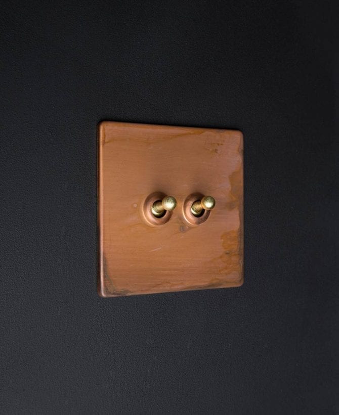 Luxury Light Switches - Copper Double Toggle Switch