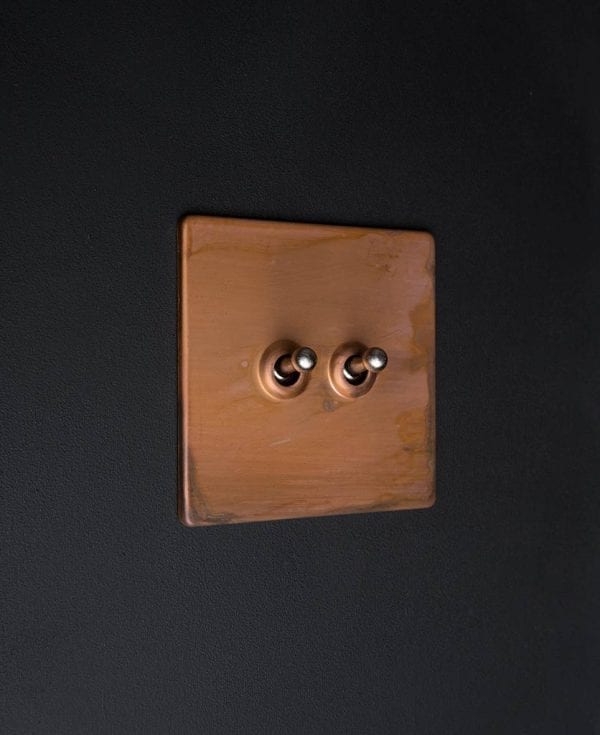 Luxury Light Switches - Copper Double Toggle Switch