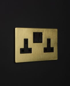 Double Plug Socket Gold - 2 Gang Socket with Choice of Insert