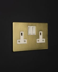 Double Plug Socket Gold - 2 Gang Socket with Choice of Insert