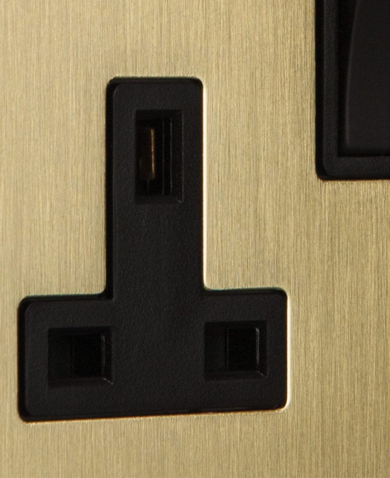 Double Plug Socket Gold - 2 Gang Socket with Choice of Insert
