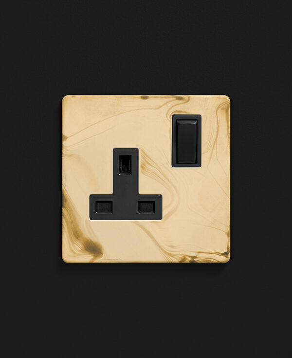 Smoked Gold Single Socket with Black or White Inserts