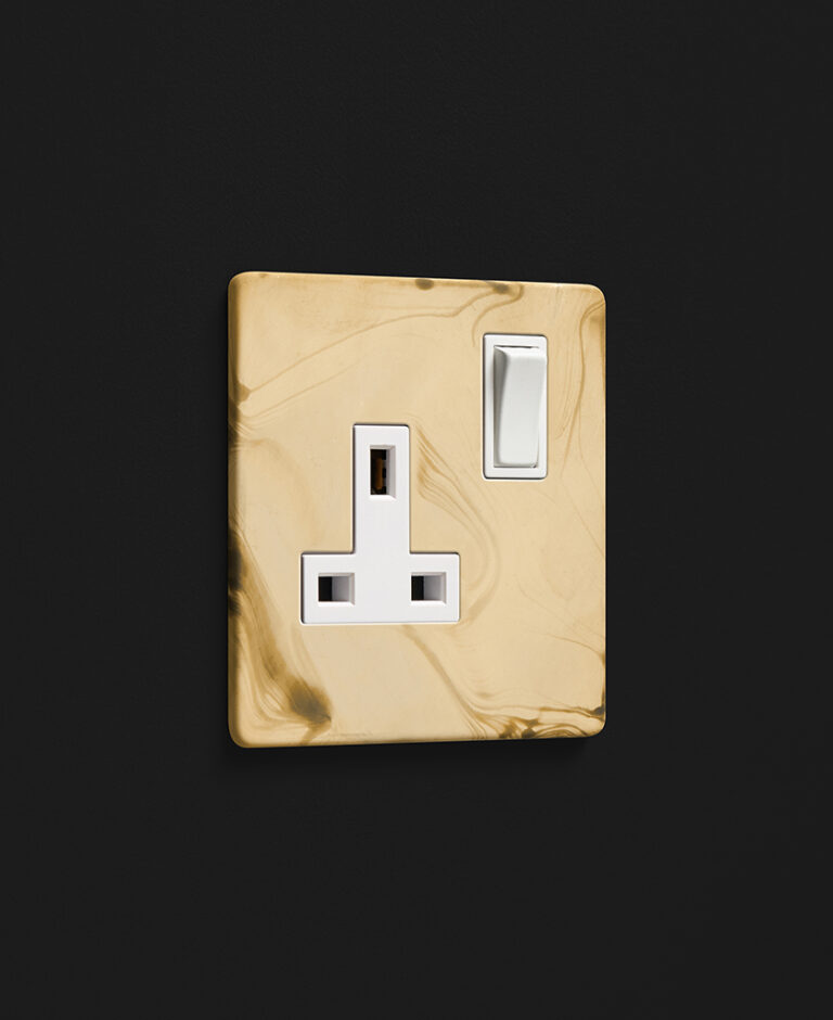 Smoked Gold Single Socket with Black or White Inserts