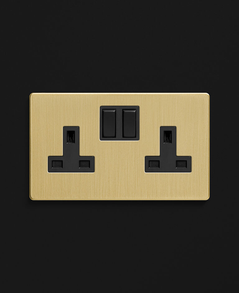 Double Plug Socket Gold with Choice of Insert | Shop Now