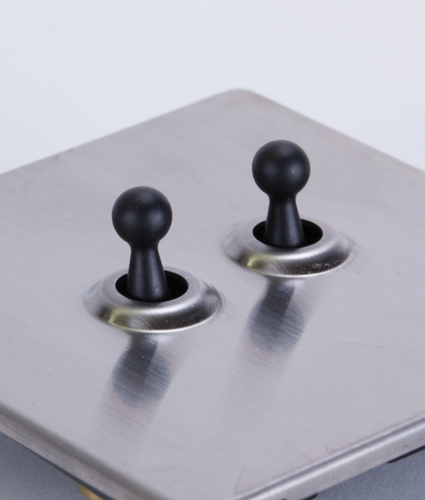 Chrome Toggle Switch - Silver Steel Double Toggle Switch