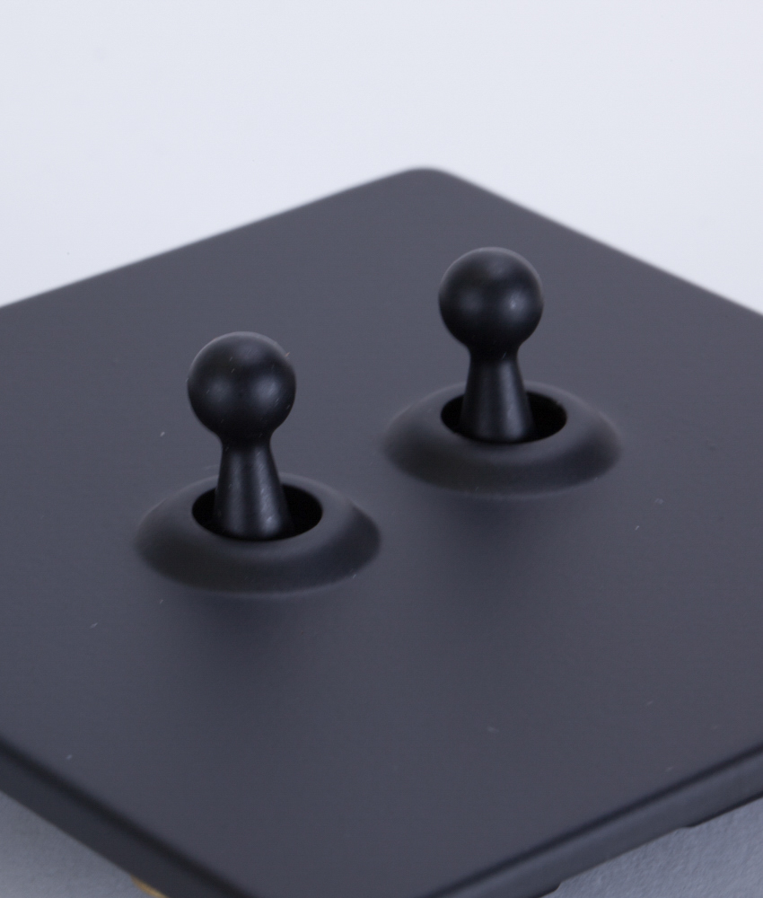 Toggle Light Switch 2 Toggle Black - Designer Light Switches Toggle Light Switch 2 Toggle Black - Designer Light Switches