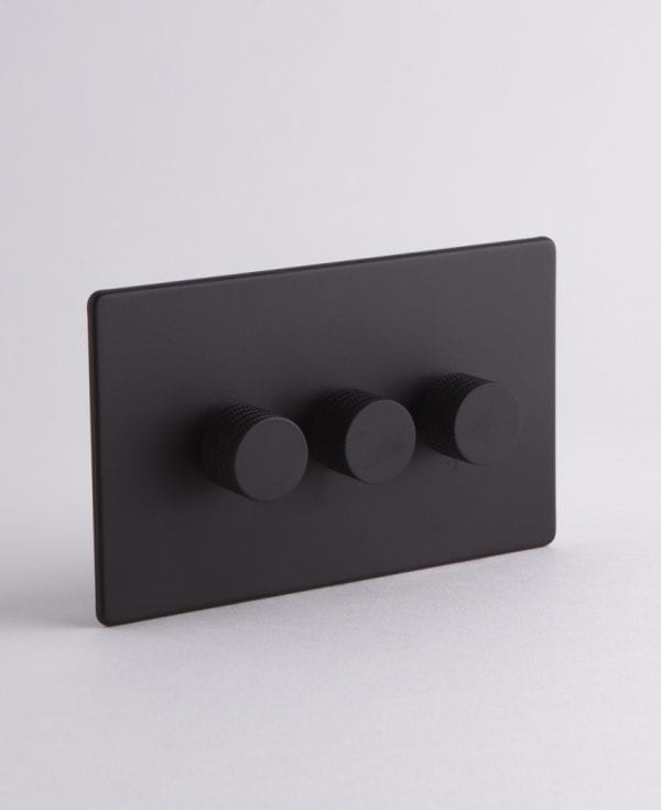 3 Gang Dimmer switch - Designer Dimmer Switch Black