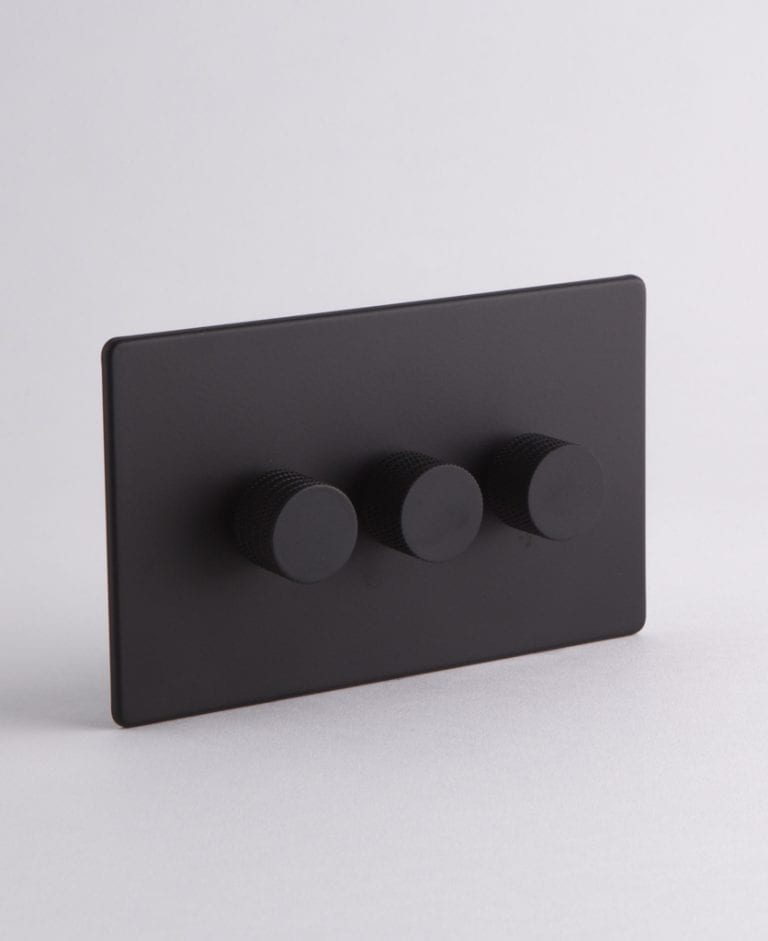 3 Gang Dimmer switch - Designer Dimmer Switch Black