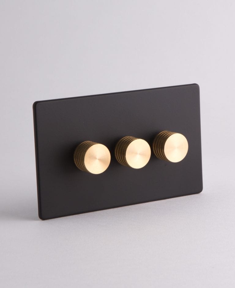 3 Gang Dimmer switch - Designer Dimmer Switch Black