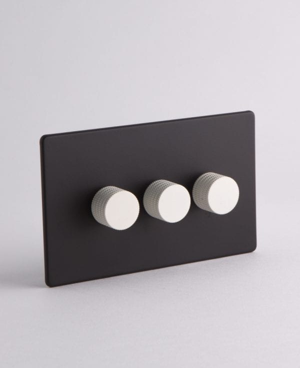 3 Gang Dimmer switch - Designer Dimmer Switch Black