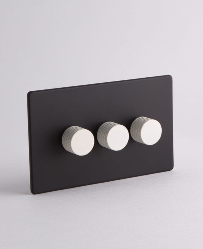 3 Gang Dimmer switch - Designer Dimmer Switch Black