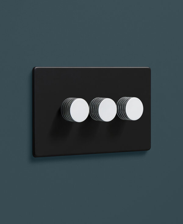 3 Gang Dimmer switch - Designer Dimmer Switch Black