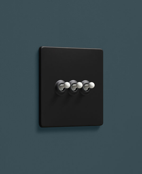 240v Toggle Switch - Black Triple Toggle Switch