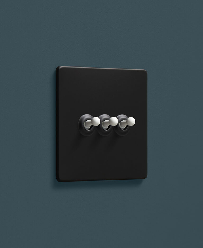 240v Toggle Switch - Black Triple Toggle Switch