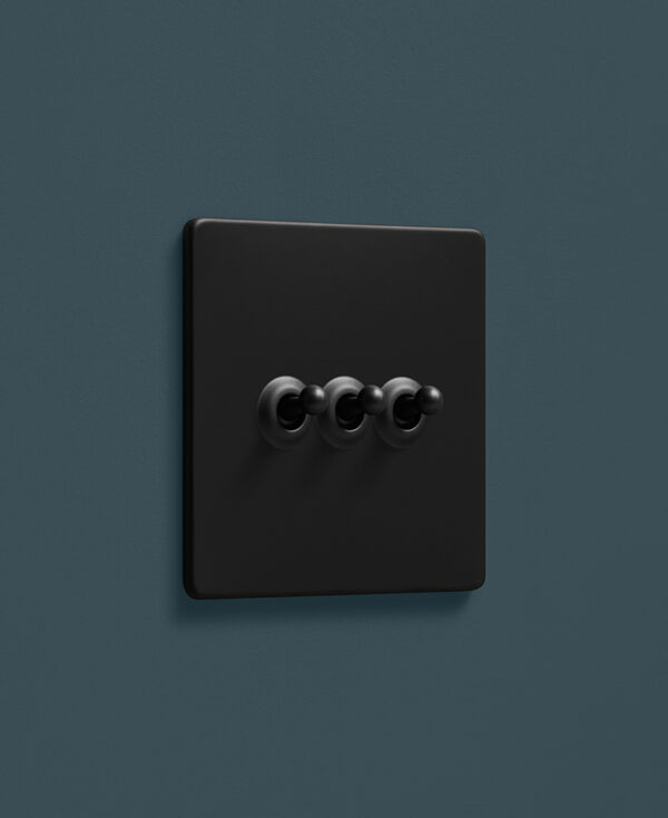 240v Toggle Switch - Black Triple Toggle Switch
