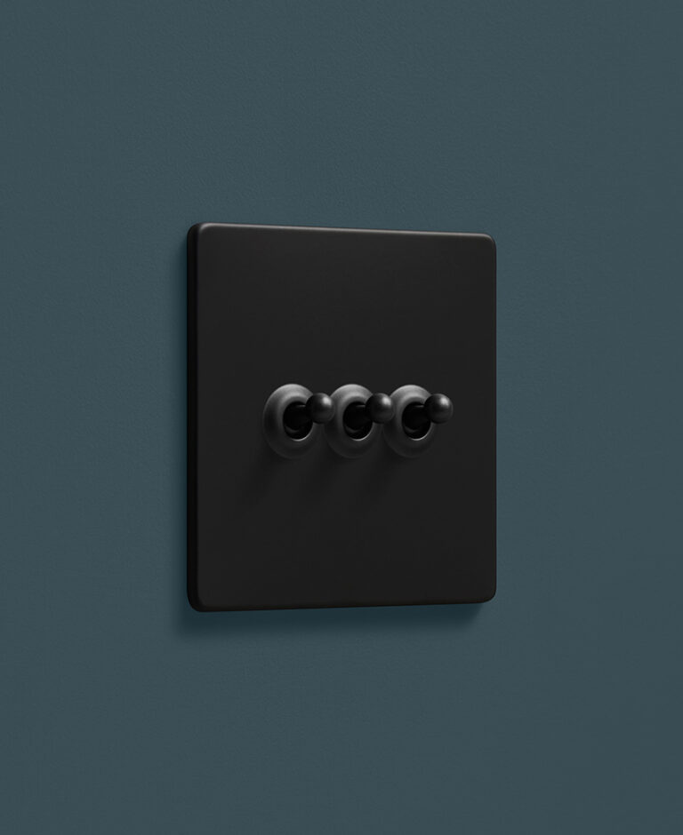240v Toggle Switch - Black Triple Toggle Switch