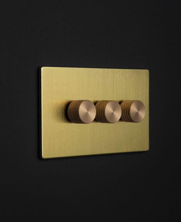 Brass LED Dimmer Switch - Gold Triple Dimmer Switch