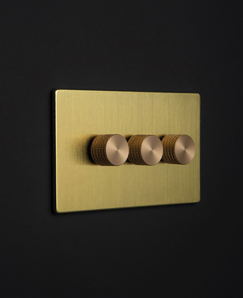 Brass LED Dimmer Switch - Gold Triple Dimmer Switch