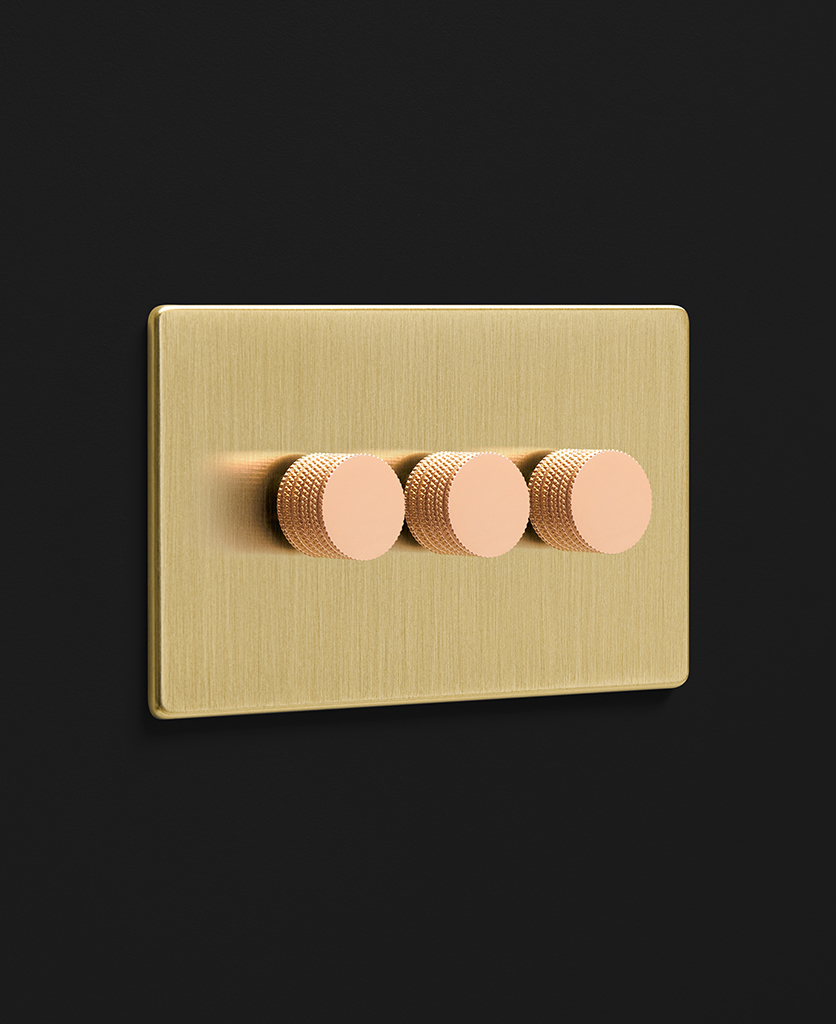 Brass LED Dimmer Switch - Gold Triple Dimmer Switch