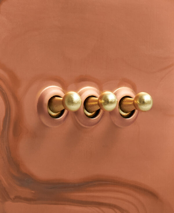 Contemporary Light Switch - Copper Triple Toggle Switch