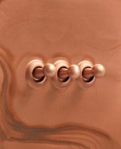 Contemporary Light Switch - Copper Triple Toggle Switch