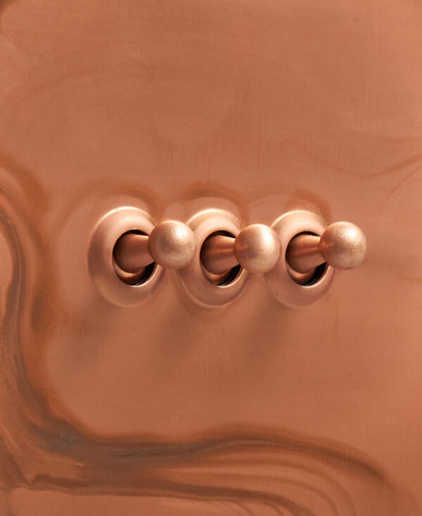 Contemporary Light Switch - Copper Triple Toggle Switch