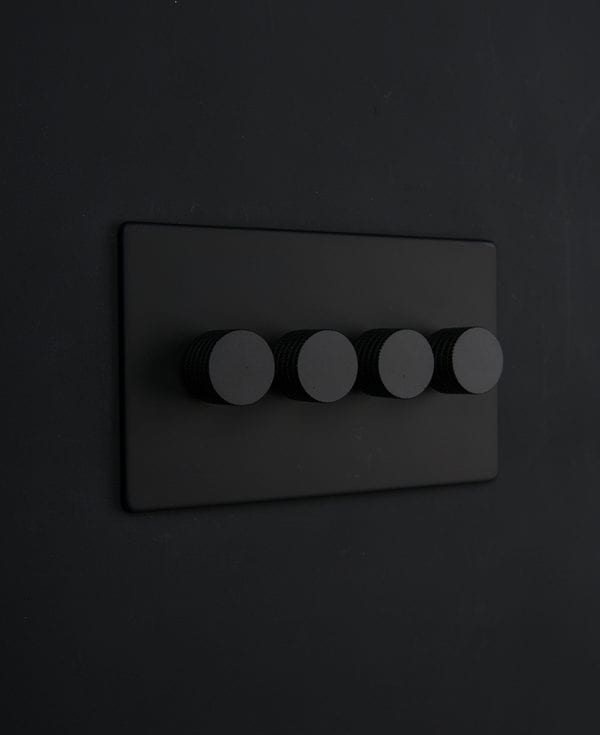 Dimmer Light Switch - Black Quadruple Dimmer Switch