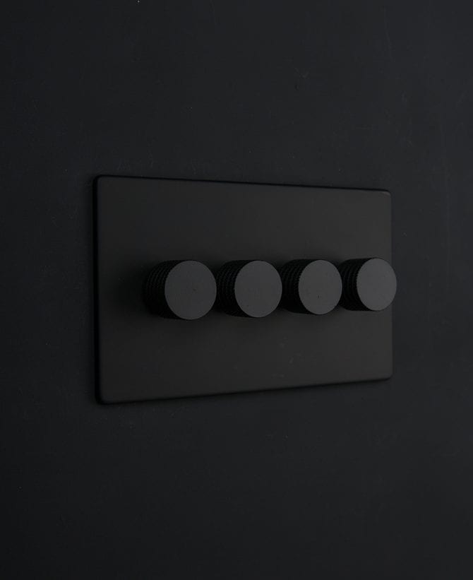 Dimmer Light Switch - Black Quadruple Dimmer Switch