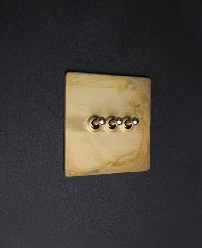 Dolly Light Switches Smoked Gold Triple Toggle Switch