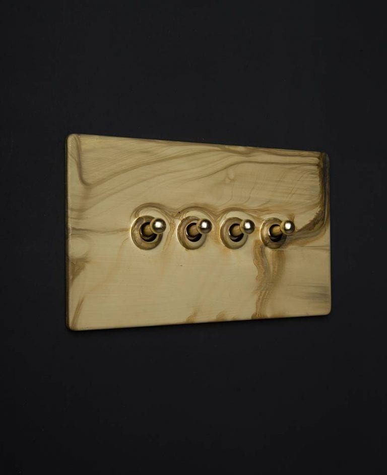 On Off Toggle Switch Smoked Gold Quadruple Toggle