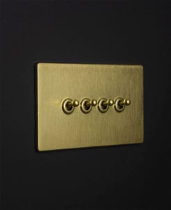 Dolly Light Switch - Gold Quadruple Toggle Switch