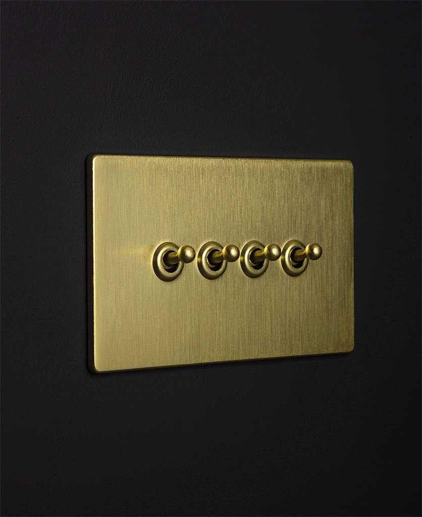 Dolly Light Switch - Gold Quadruple Toggle Switch