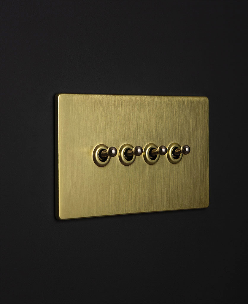 Dolly Light Switch - Gold Quadruple Toggle Switch