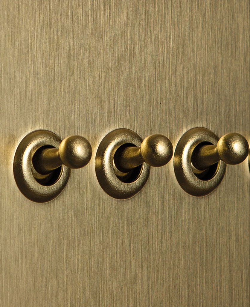 Dolly Light Switch - Gold Quadruple Toggle Switch