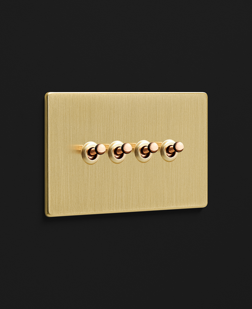 Gold Quad Dolly Light Switch | Dowsing & Reynolds