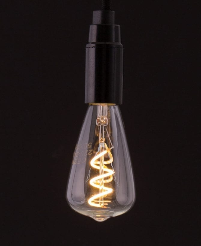 E14 Bulbs - LED Pear Light Bulb With Spiral Filament