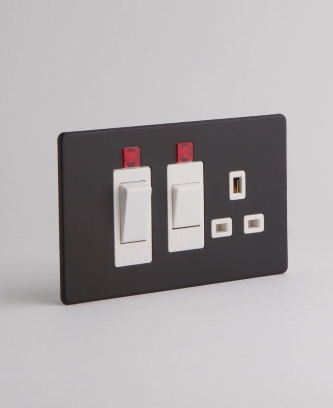 COOKER SWITCH & Socket Black & Black Industrial Style