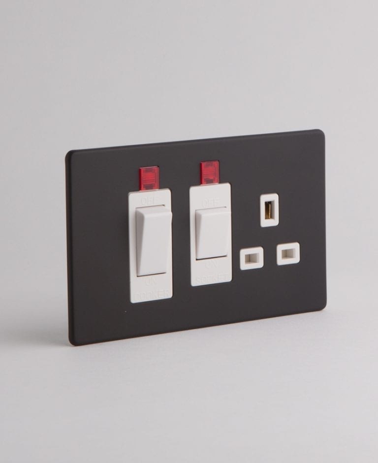 COOKER SWITCH & Socket Black & Black Industrial Style