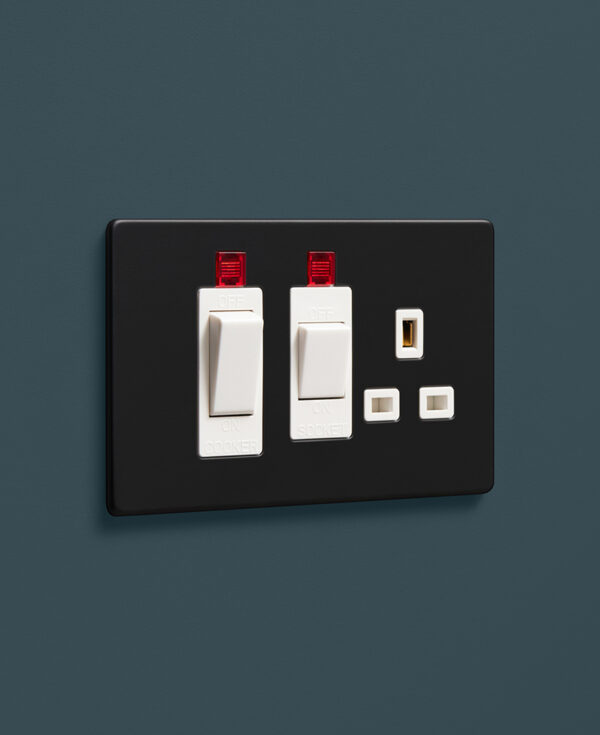 COOKER SWITCH & Socket Black & Black Industrial Style