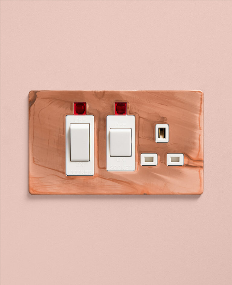 Copper Cooker Switch & Socket with Black or White Inserts