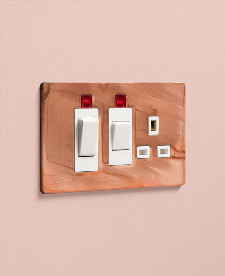 Copper Cooker Switch & Socket with Black or White Inserts
