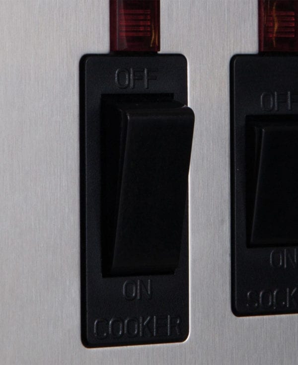 Cooker Switch & Socket Silver with Black or White Inserts
