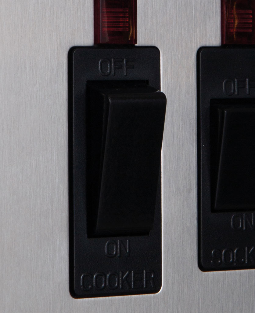 Cooker Switch & Socket Silver with Black or White Inserts