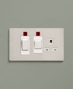 Cooker Switch & Socket Silver with Black or White Inserts