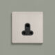 Round 3 Pin Socket 5 Amp Silver with Black or White Insert
