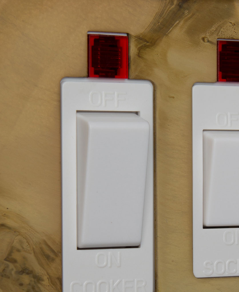 Smoked Gold Cooker Switch & Socket with Black or White Inserts