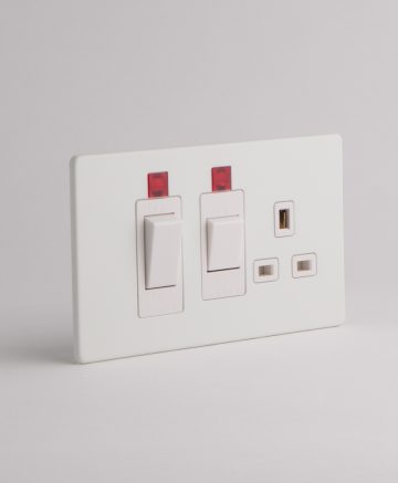 White & White Switches, Sockets, Dimmers & Toggles Industrial Style