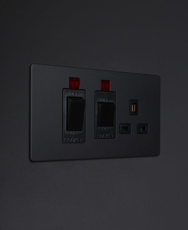 COOKER SWITCH & Socket Black & Black Industrial Style