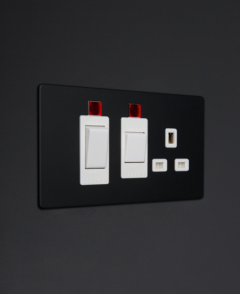 COOKER SWITCH & Socket Black & Black Industrial Style