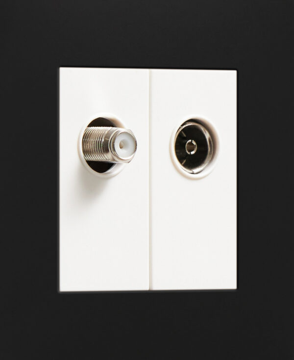 Black Double Data Port Socket with Black or White Inserts